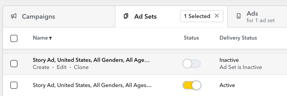 Create a New Ad in an Existing Ad Set